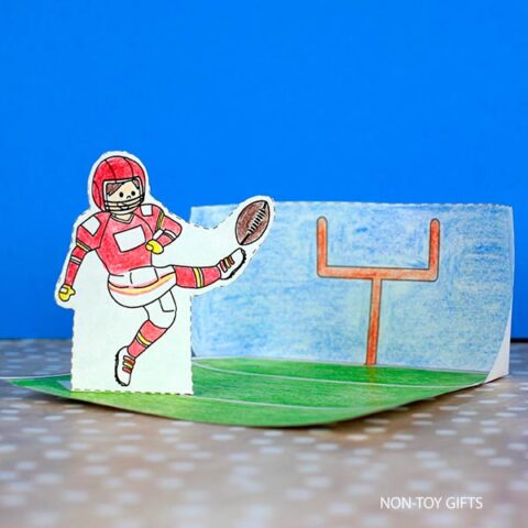 Football Diorama Craft PRINTABLE For Kids - Non-Toy Gifts