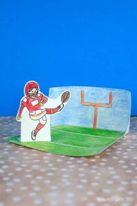 Football Diorama Craft PRINTABLE For Kids - Non-Toy Gifts