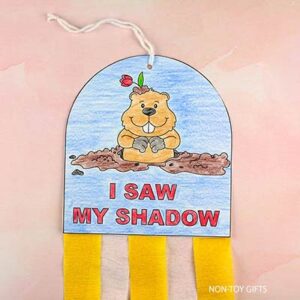 Groundhog Day Spinner Craft PRINTABLE For Kids - Non-Toy Gifts