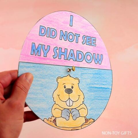Groundhog Day Spinner Craft PRINTABLE For Kids - Non-Toy Gifts