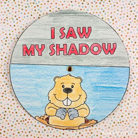 Groundhog Day Spinner Craft PRINTABLE For Kids - Non-Toy Gifts