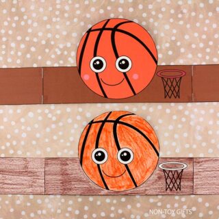 Basketball Paper Hat Craft PRINTABLE For Kids - Non-Toy Gifts