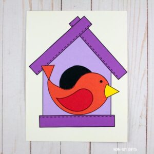 Paper Birdhouse Craft PRINTABLE For Kids - Non-Toy Gifts