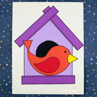 Paper Birdhouse Craft PRINTABLE For Kids - Non-Toy Gifts