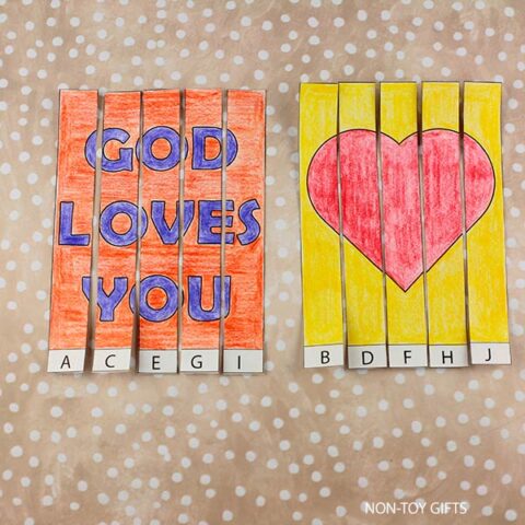 God Loves You Agamograph Craft PRINTABLE For Kids - Non-Toy Gifts