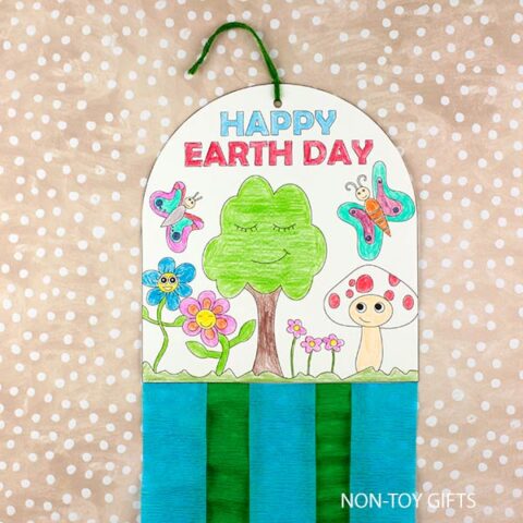 Earth Day Decoration Craft PRINTABLE For Kids - Non-Toy Gifts