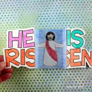 He Is Risen Folded Surprise Craft PRINTABLE For Kids - Non-Toy Gifts