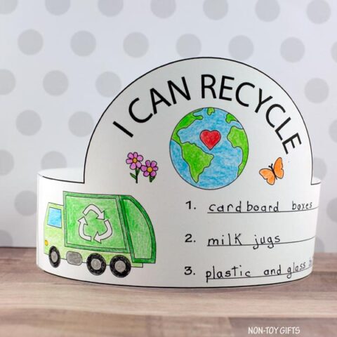 I Can Recycle Headband Craft PRINTABLE For Kids - Non-Toy Gifts