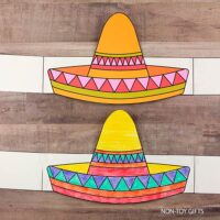 DIY Sombrero Paper Hat Craft PRINTABLE For Kids - Non-Toy Gifts