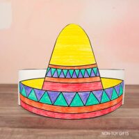 DIY Sombrero Paper Hat Craft PRINTABLE For Kids - Non-Toy Gifts