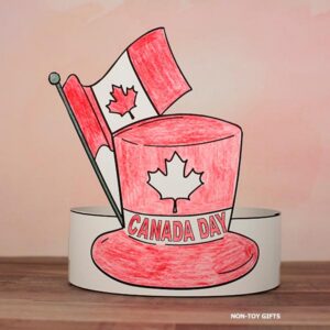 DIY Canada Paper Hat Craft PRINTABLE For Kids - Non-Toy Gifts
