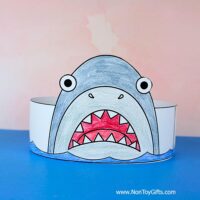 Shark Paper Hat Craft PRINTABLE For Kids - Non-Toy Gifts