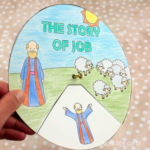 The Story of Job Spinner Craft PRINTABLE For Kids - Non-Toy Gifts