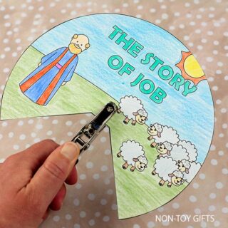The Story of Job Spinner Craft PRINTABLE For Kids - Non-Toy Gifts