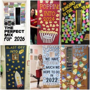 15 New Year Classroom Door Decor Ideas - Non-Toy Gifts