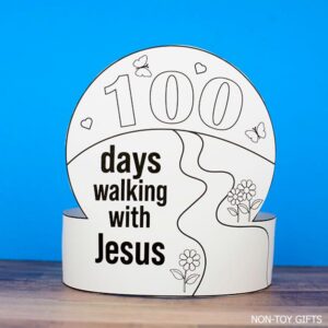 9 Catholic 100 Days of School Paper Hats - Craft Printable - Non-Toy Gifts
