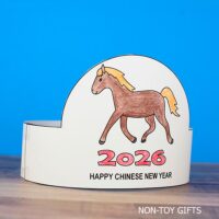 2026 Chinese New Year Horse Paper Hat Craft Printable For Kids - Non ...