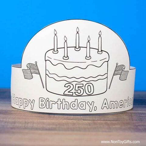 America 250 Craft PRINTABLE - 4th of July Hat For Kids