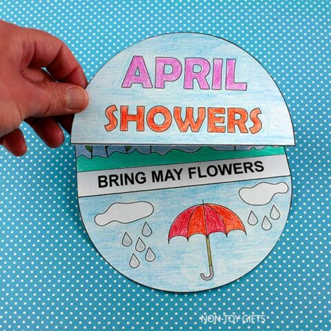 April Showers Bring May Flowers Folded Craft PRINTABLE - Non-Toy Gifts