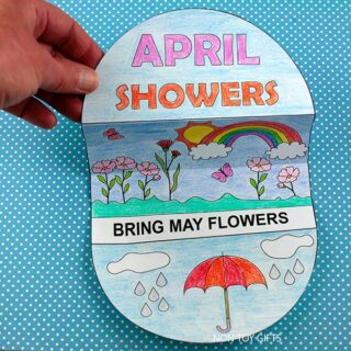 April Showers Bring May Flowers Folded Craft PRINTABLE - Non-Toy Gifts