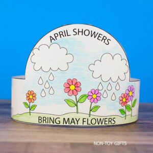April Showers Bring May Flowers Folded Craft PRINTABLE - Non-Toy Gifts