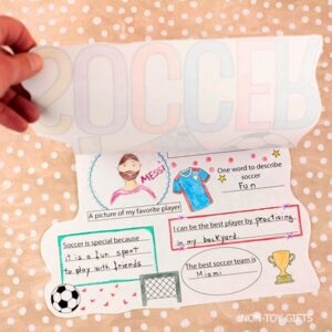 Soccer Craft And Writing Activity For Kids - PRINTABLE - Non-Toy Gifts